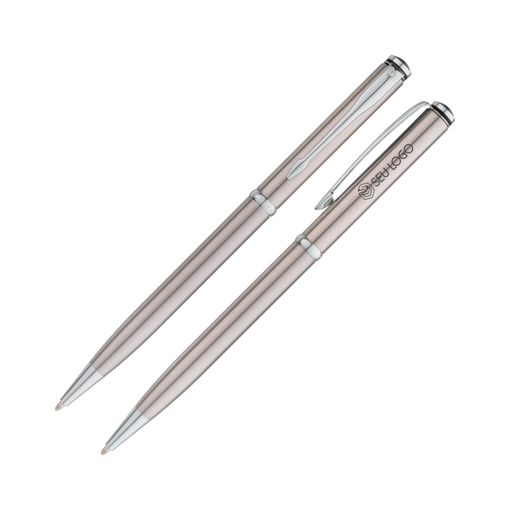 Caneta Sigma Chrome Esferográfica Personalizada - Crown Brindes