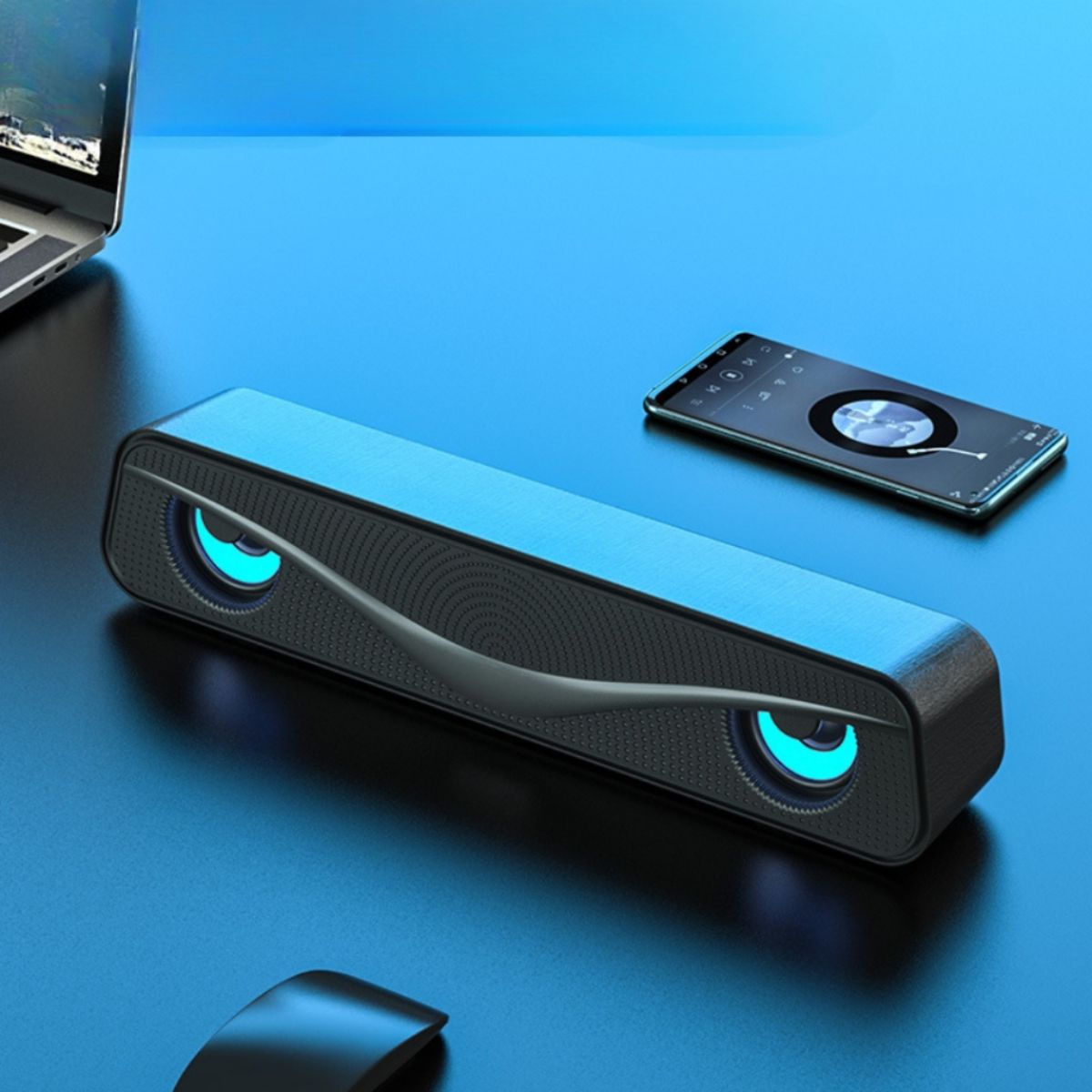 Caixa de Som Para Pc Subwoofer Soundbar Com Led RGB RO830 ...