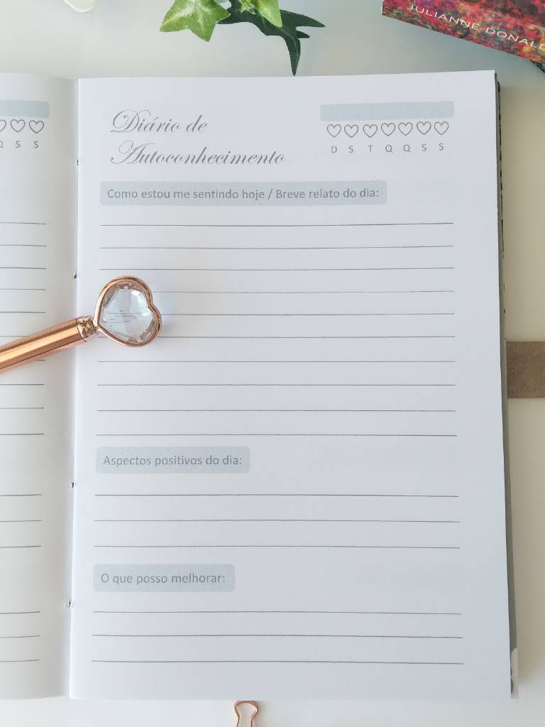 Diário de Autoconhecimento para escrita terapêutica - Diarioterapia ...