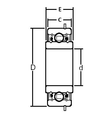 Rolamento Fixo de Uma Carreira de Esferas 7608 DLG = 76E08 - Alpharoll