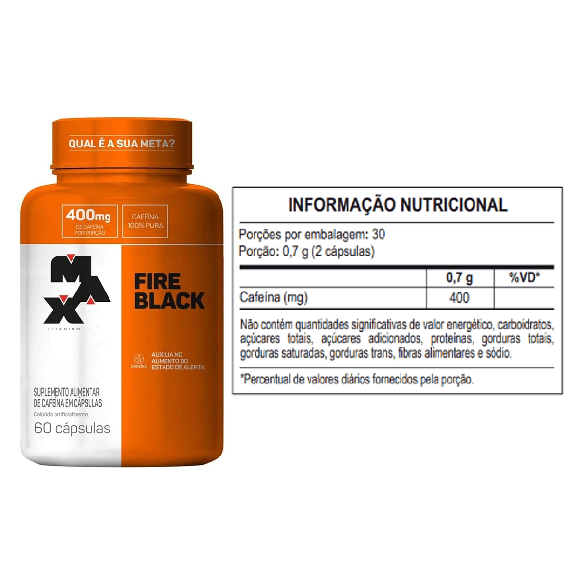 Fire Black 60 caps - Max Titanium - Fábrica de Atletas Suplementos
