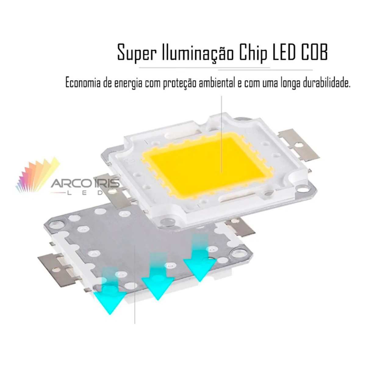 Chip Led COB 50w Kit 2 Peças Para Reposição de Luminária Refletor ...