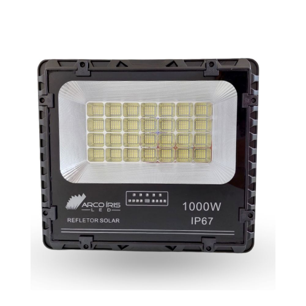 Refletor Holofote 1000w Led Com Placa Solar Ip67 - 82966 - ARCO ÍRIS LED