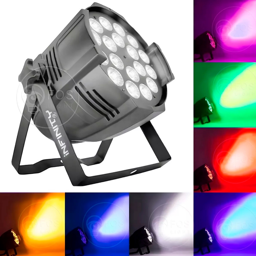 Strobo Par Led Slim 18 LEDs 300w Rgbw Dj Festas Dmx - 80904 - ARCO ÍRIS LED