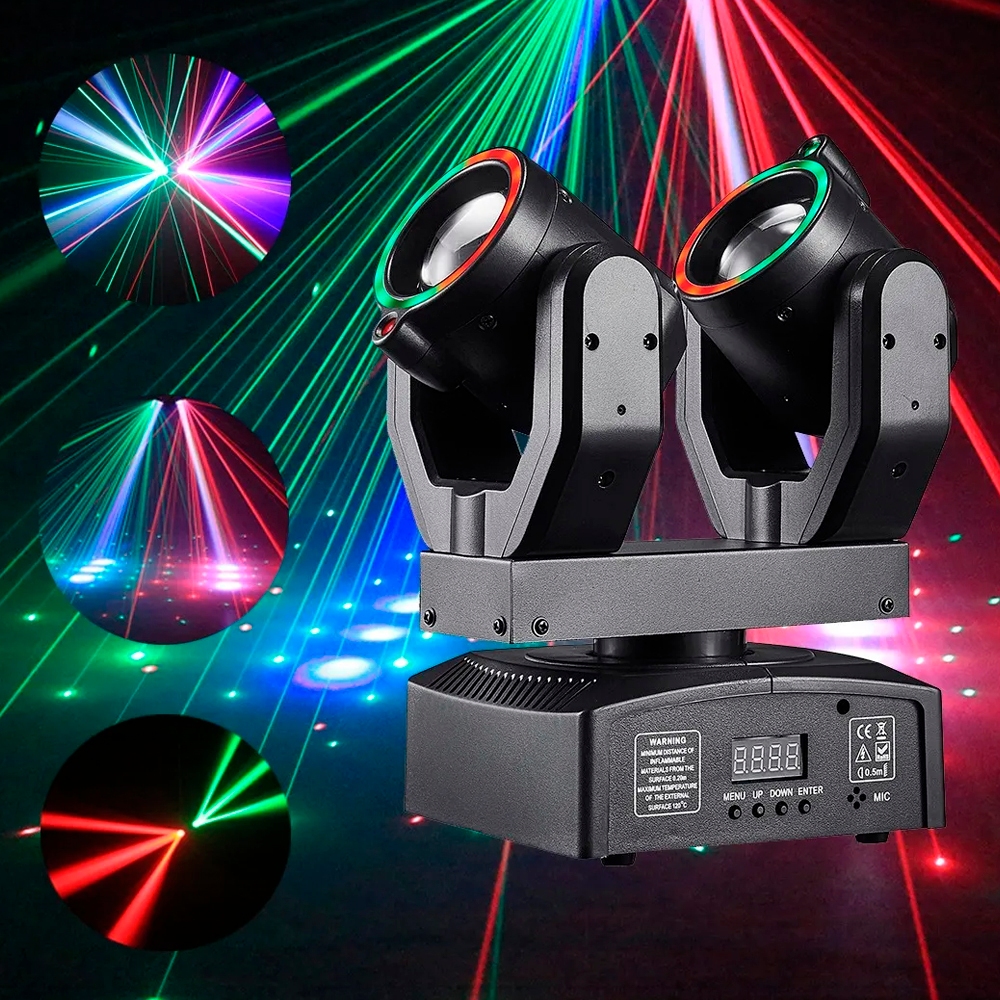 Moving Head Duplo Rgb 100w Cabeça Móvel Controle De Voz Dmx - 82495 ...