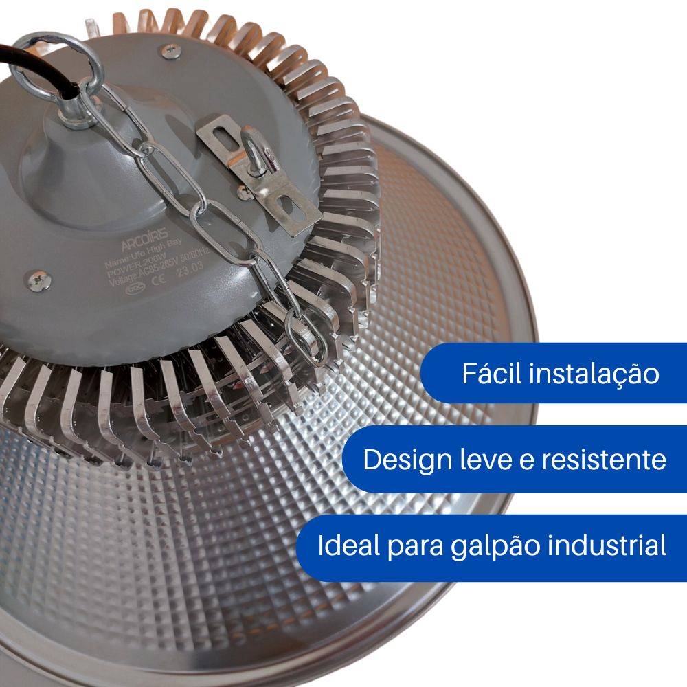 Luminária Ufo 200w Industrial Canopla High Bay Pendente - 82897 - ARCO ...