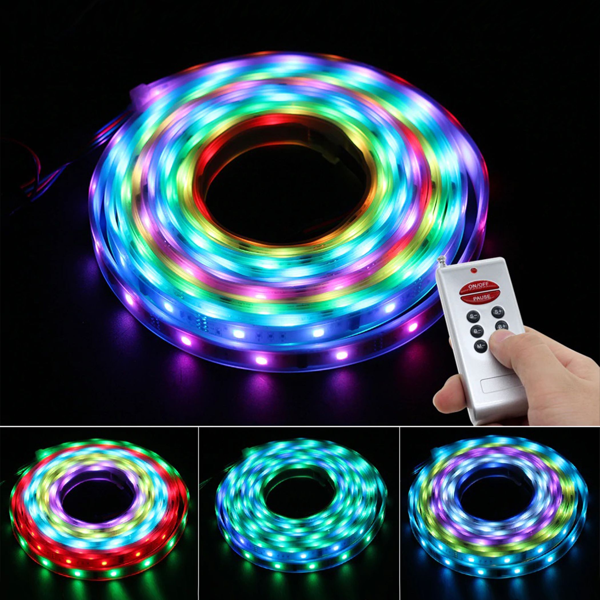 Fita LED Colorida RGB 6803 329 Efeitos 5m IP68 83200 Arco Iris Led ...