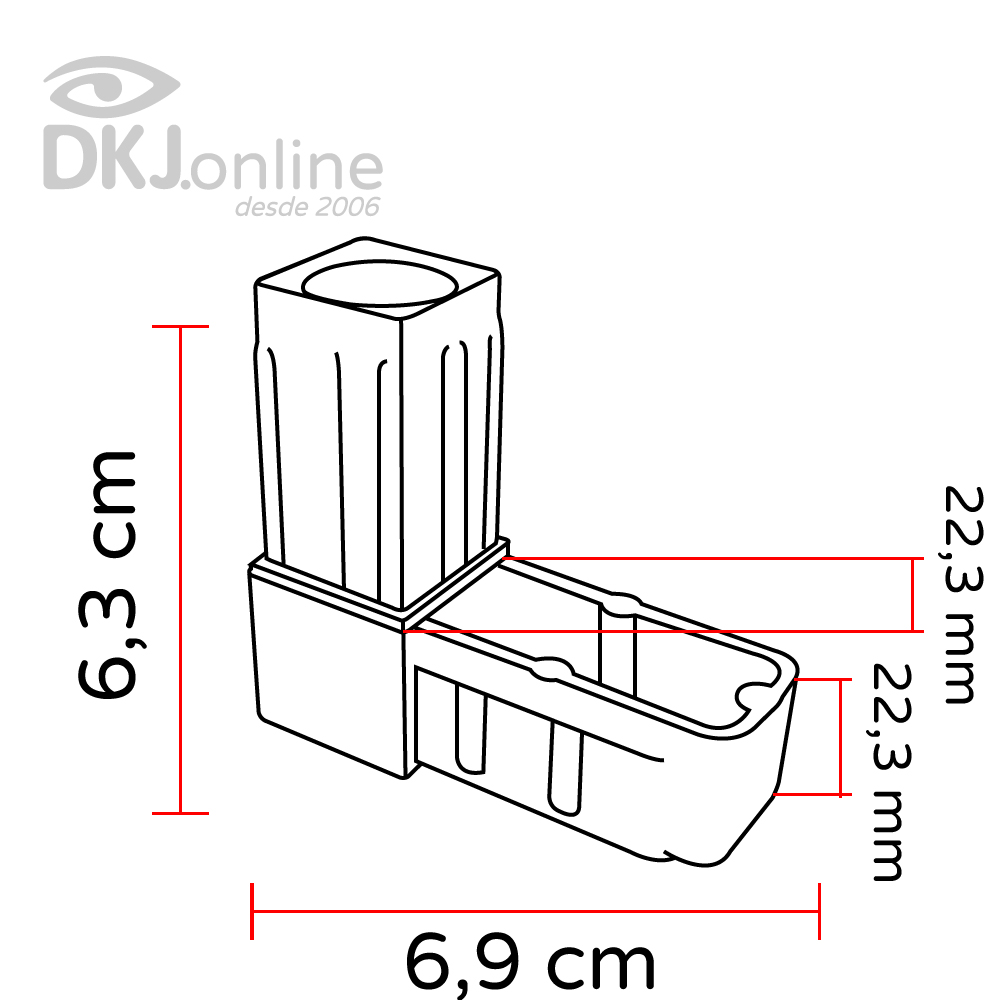 Conector L preto 25x25 mm para estruturas de metalon e alumínio - DKJ ...