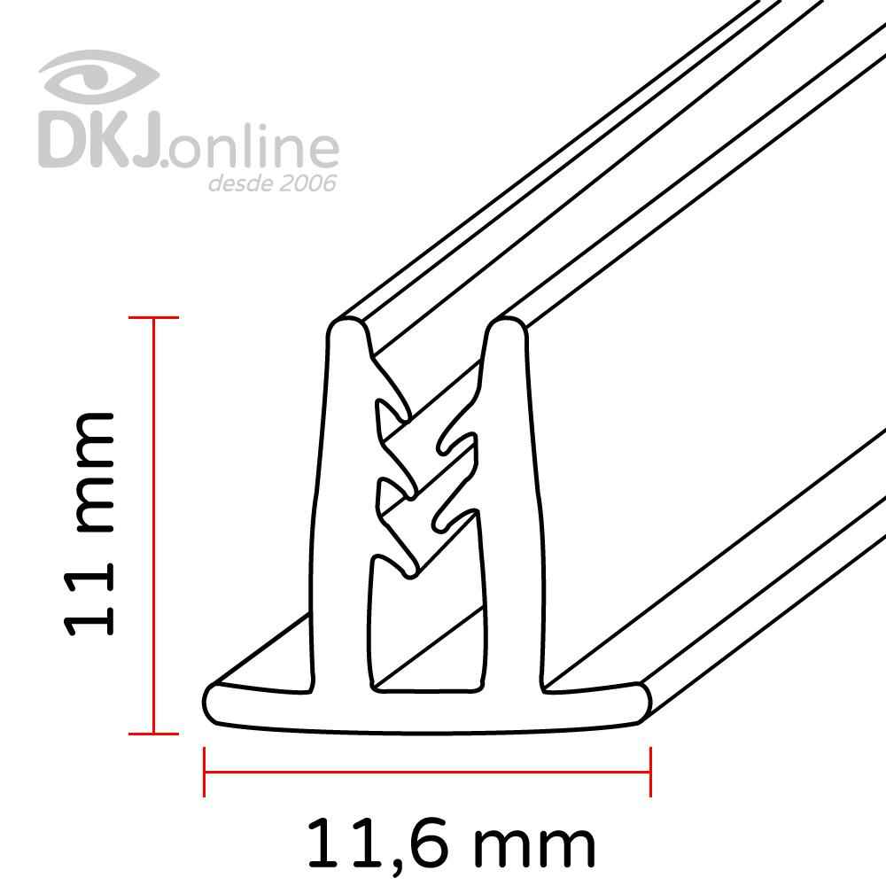Perfil plástico porta stopper traquitana com fita dupla face 3M VHB ...