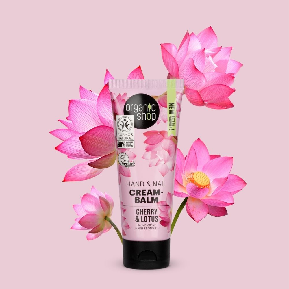 Creme para as Mãos e Unhas - Cereja e Flor de Lótus Organic Shop - Organic Shop