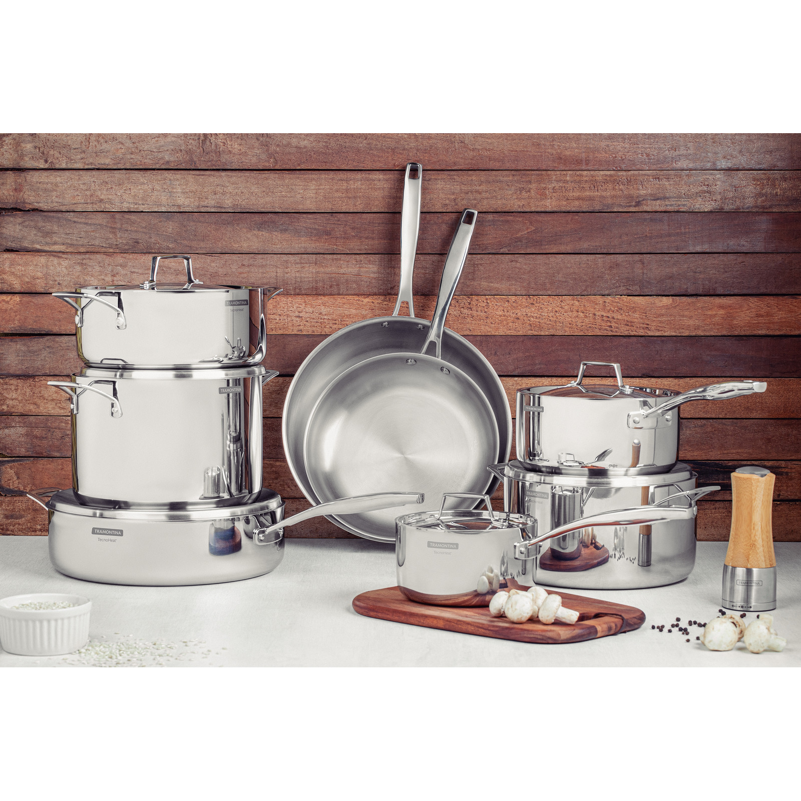 Frigideira em Aço Inox Grano Com tampa 30cm 5,6 L Tramontina - Casa e ...