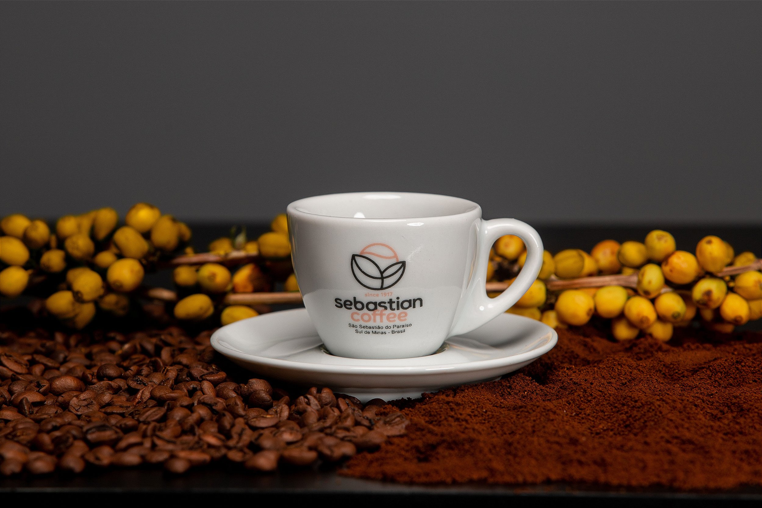 Xícara louça branca 50ml, personalizada, Sebastian Coffee - Sebastian ...