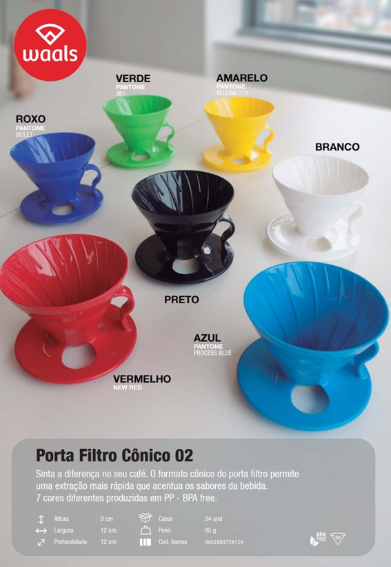 Suporte Modelo V60 para Filtro de Papel - Marca Waals, Cor Vermelha ...