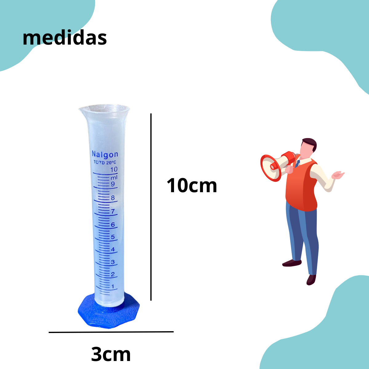 PROVETA BASE HEXAGONAL PP 10ML - Titaniumlab