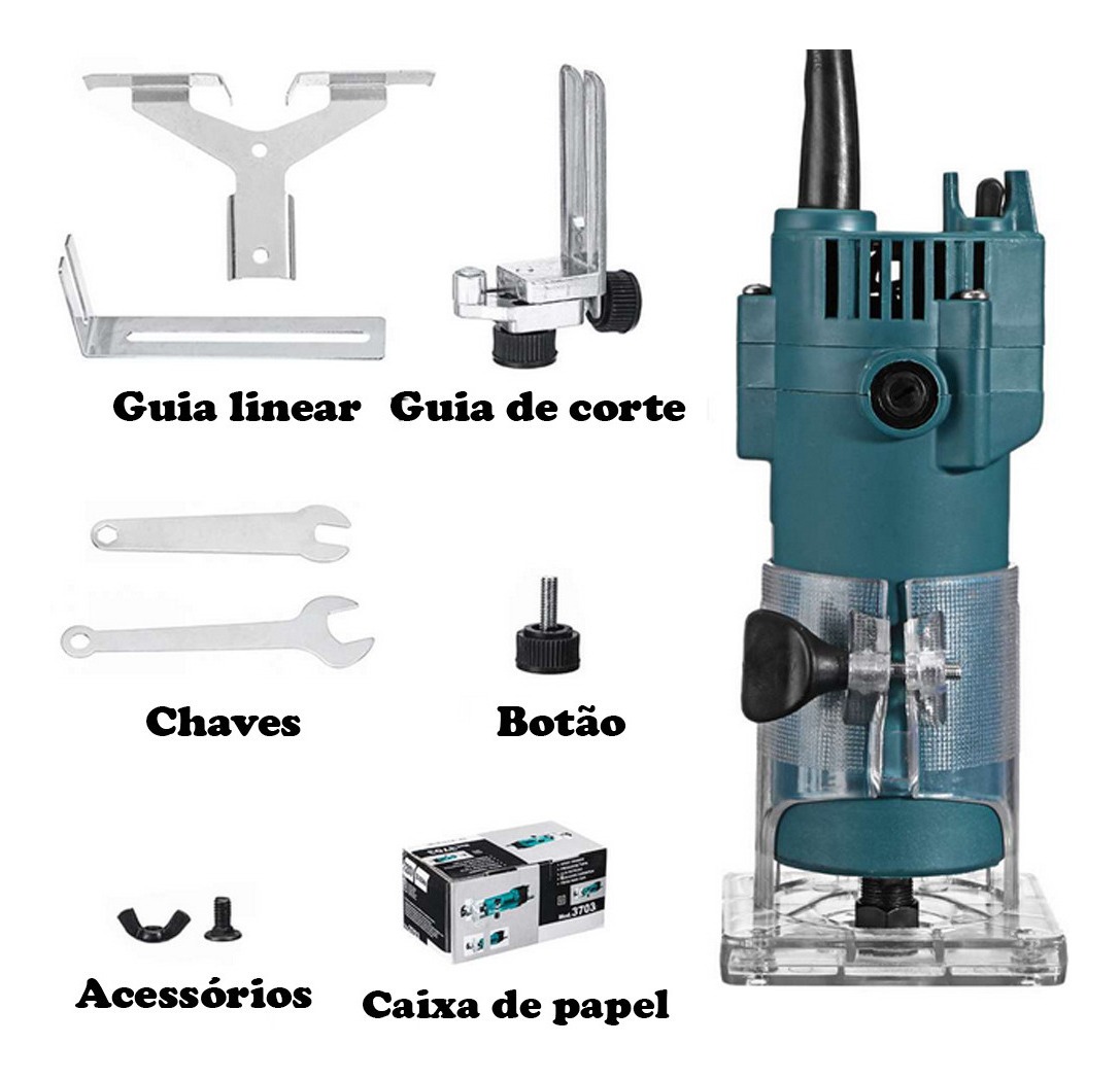 Tupia Manual Lâminadora Elétrica Com Guia Corte 710w Tssaper - Goldmania