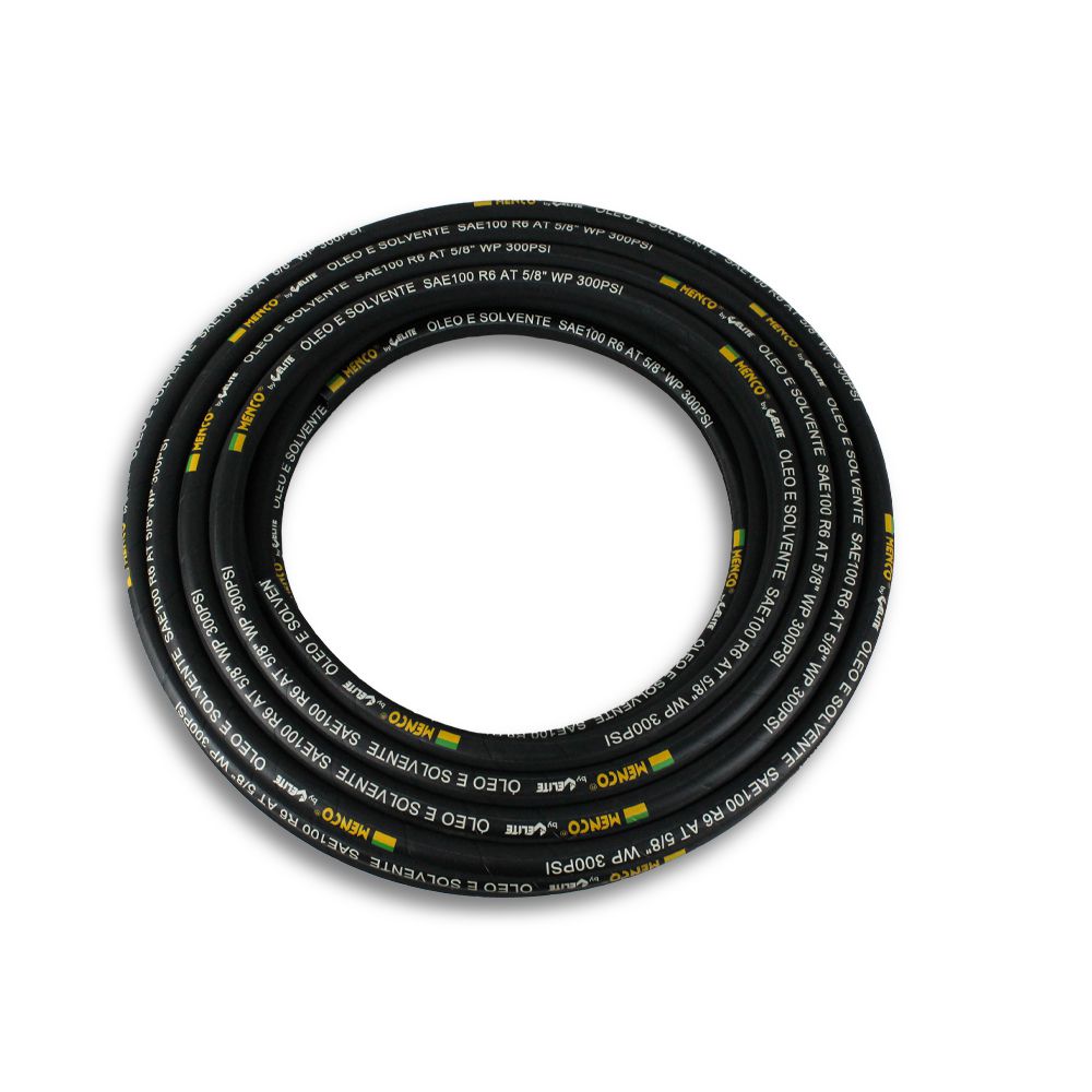 Mangueira R6 Hidráulica 5/8 pol Óleo Solvente Menco - 3mt - Casa das Correias e Borrachas ...