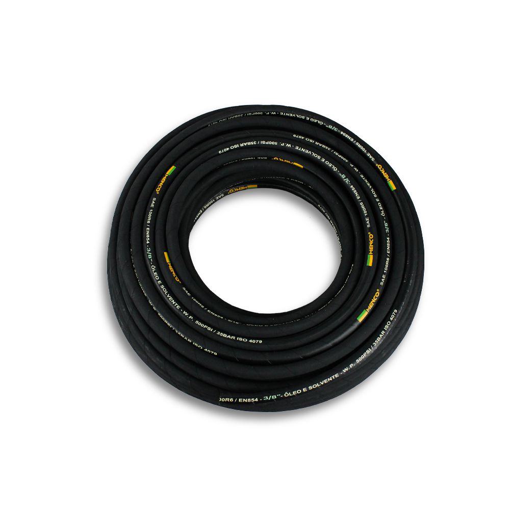 Mangueira R6 Hidráulica 3/8 pol Óleo Solvente Menco - 10m - Casa das Correias e Borrachas ...