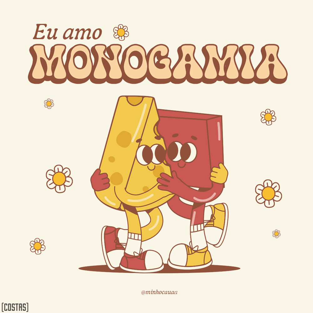 Eu Amo Monogamia - FRENTE e COSTAS - Camiseta Basicona Unissex - El Cabriton Camisetas! Vamos ...
