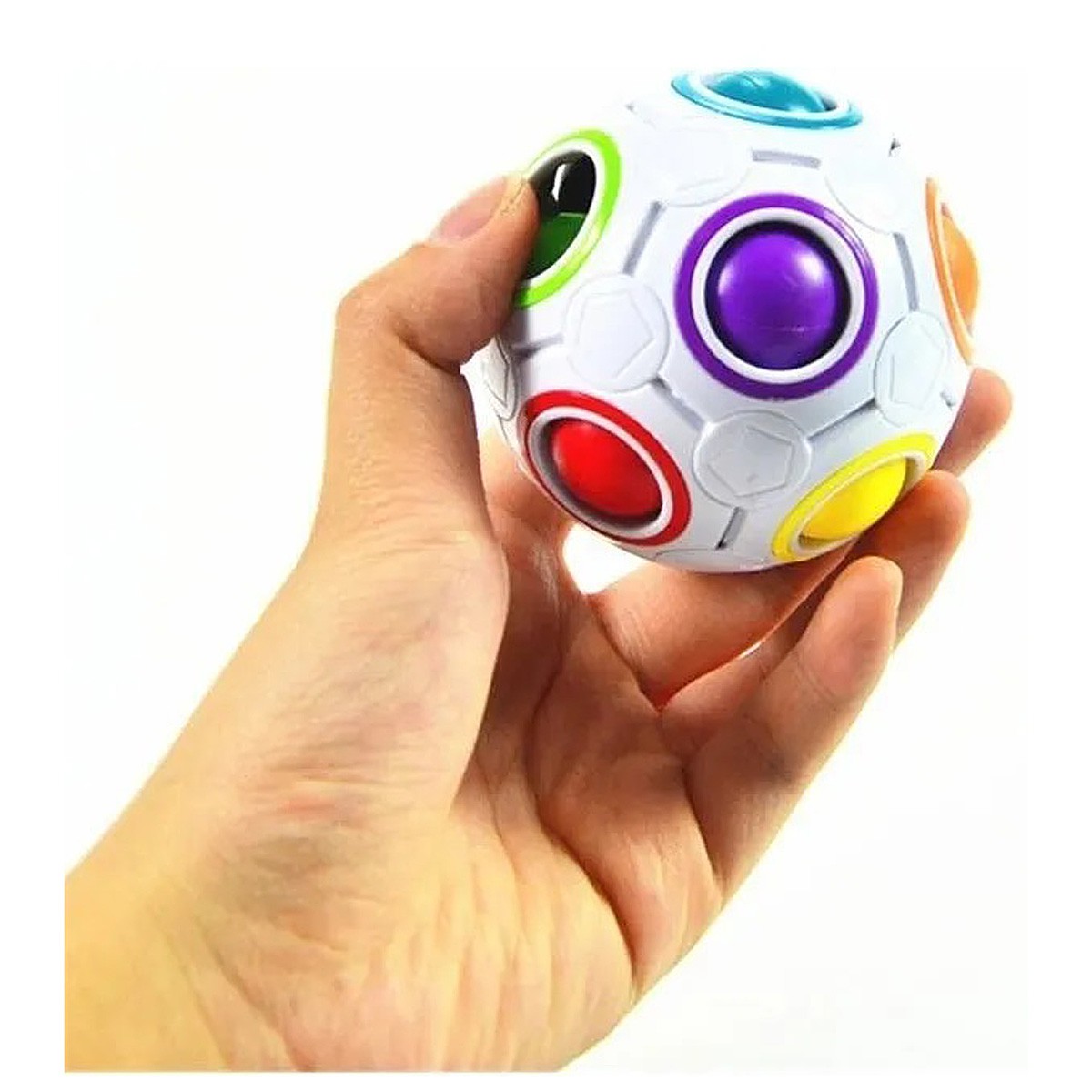 Kit 4 Cubo Mágico Bola Fidget Toy Puzzle Rainbow Ball Anti Estresse ...