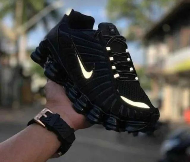 Tênis Nike 12 Molas Refletivo Preto Azul - Loja Paris