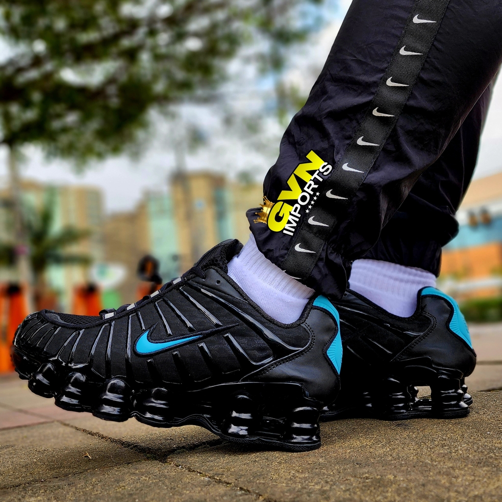 Tênis Nike 12 Molas Refletivo Preto Azul - Loja Paris