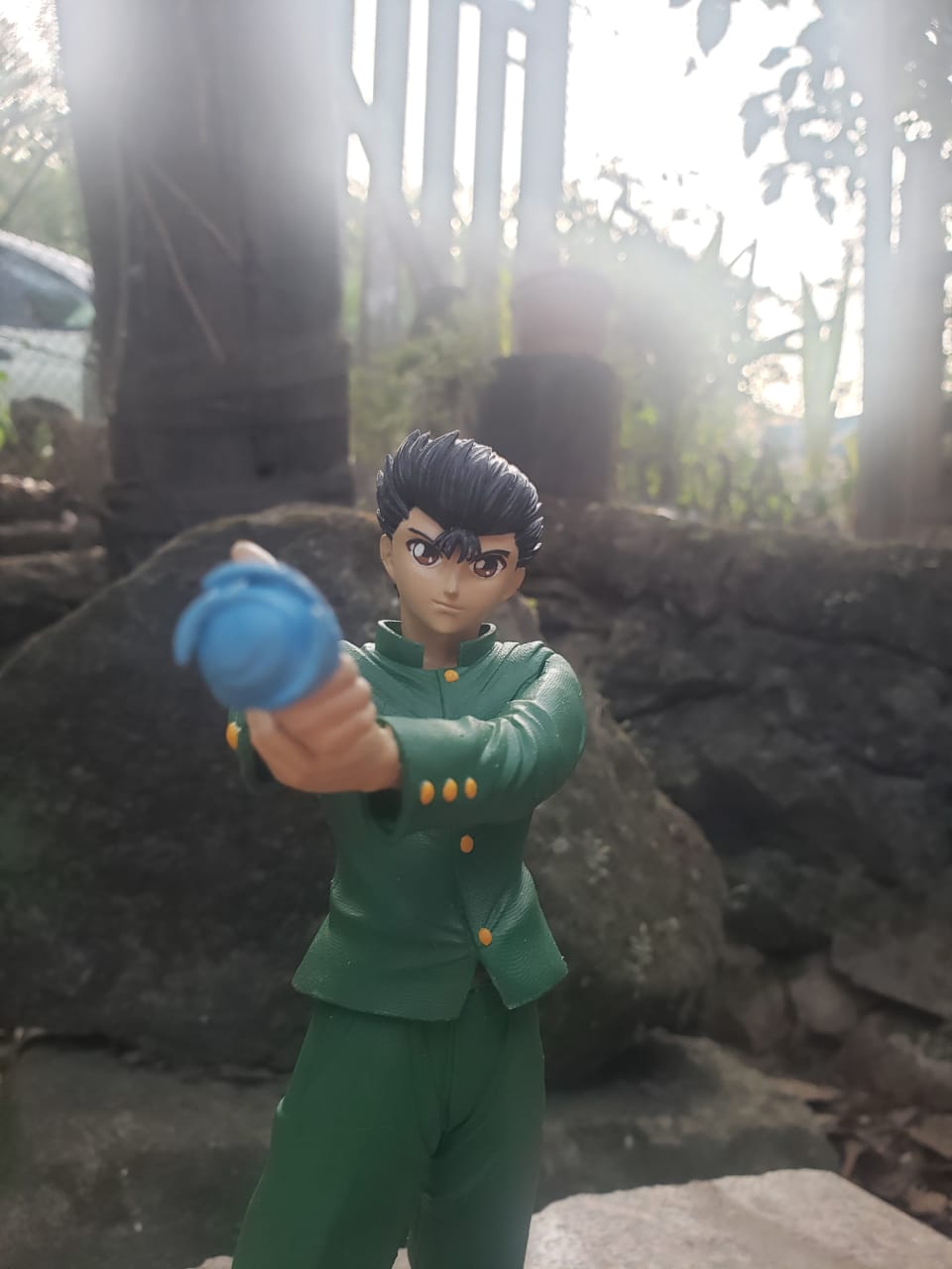 Estátua Yusuke Urameshi de Yu Yu Hakusho versão chibi e Pu - Print3D