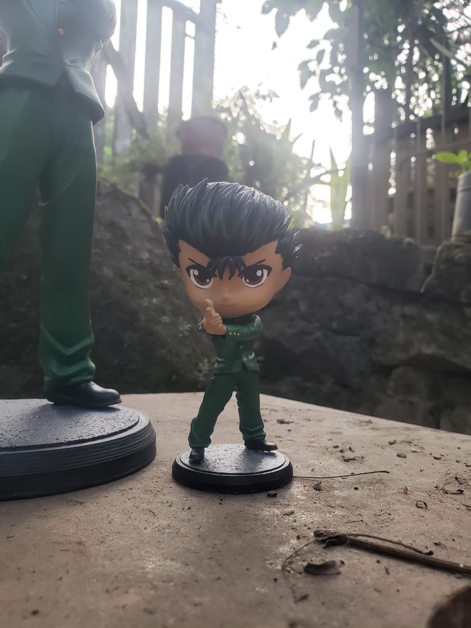 Estátua Yusuke Urameshi de Yu Yu Hakusho versão chibi e Pu - Print3D