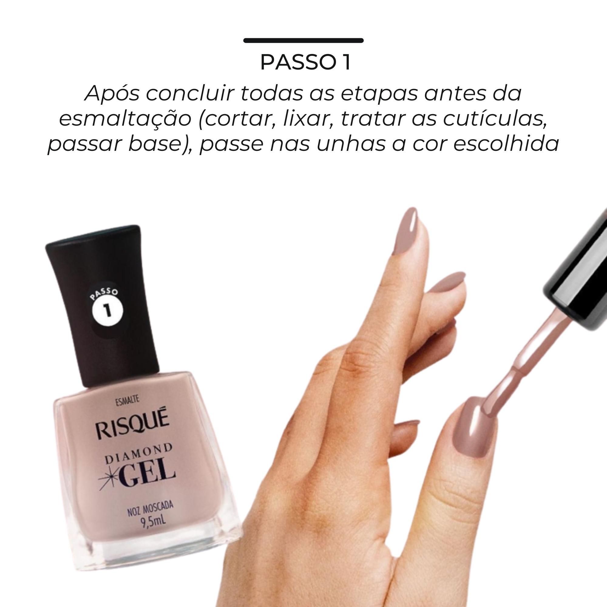 Esmalte Risque Diamond Gel Chá Branco 9,5ml Cremoso - Gabeauty Cosméticos