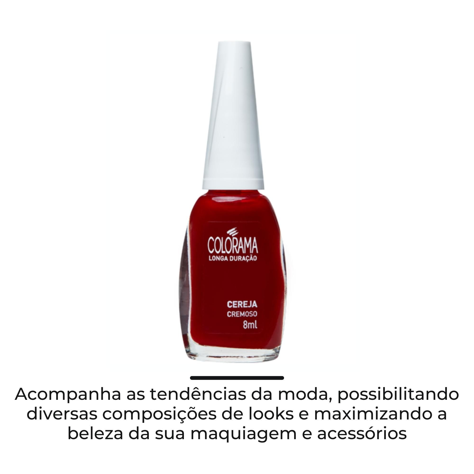 Esmalte Colorama Cereja Cremoso Vermelho Escuro 8ml - Gabeauty Cosméticos