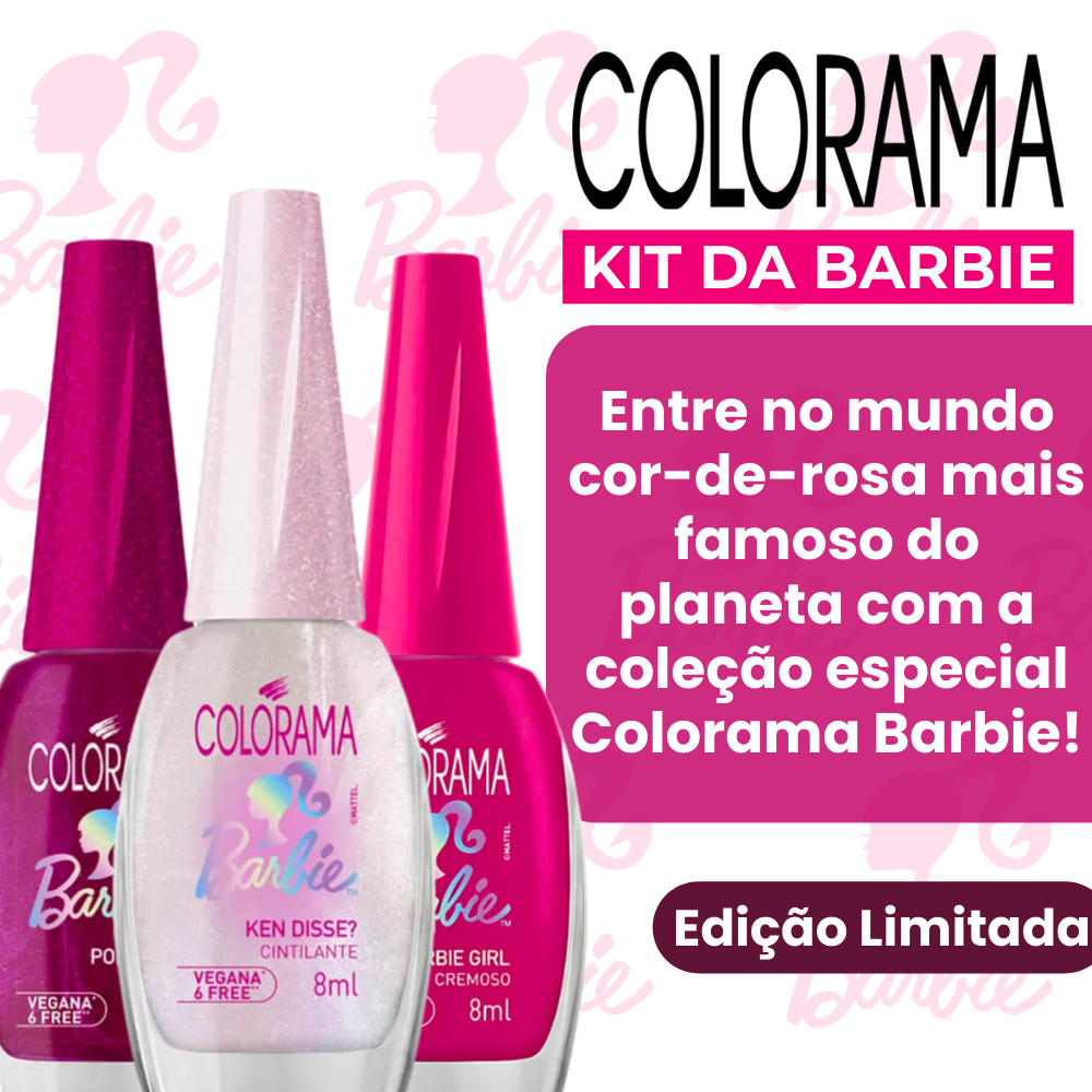 Kit Esmaltes Colorama Barbie 6 Cores Lançamento Esmalte Barbie Limitado ...