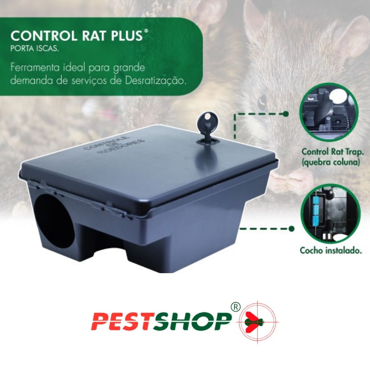 Porta Isca Anti Ratos Control Rat Plus - Pestshop
