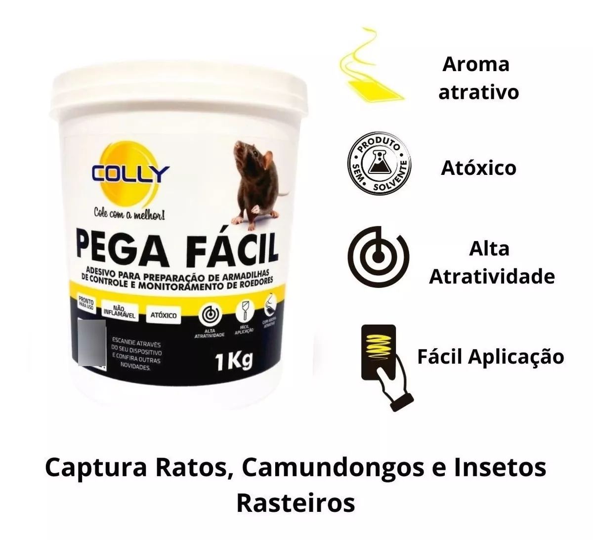 Cola Adesiva Pega Rato Colly Balde 1kg - Pestshop
