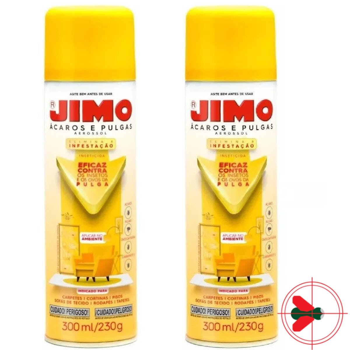 2 Jimo Anti Ácaros Pulgas E Carrapatos Spray 300ml - Pestshop