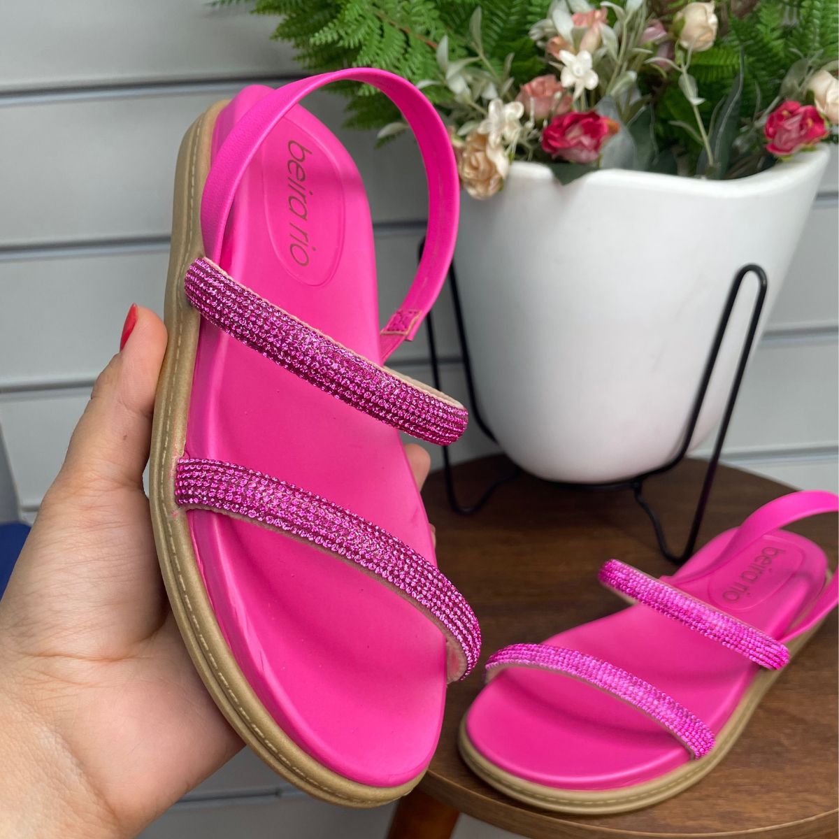 Papete Strass Beira Rio Conforto - Azure Moda Feminina