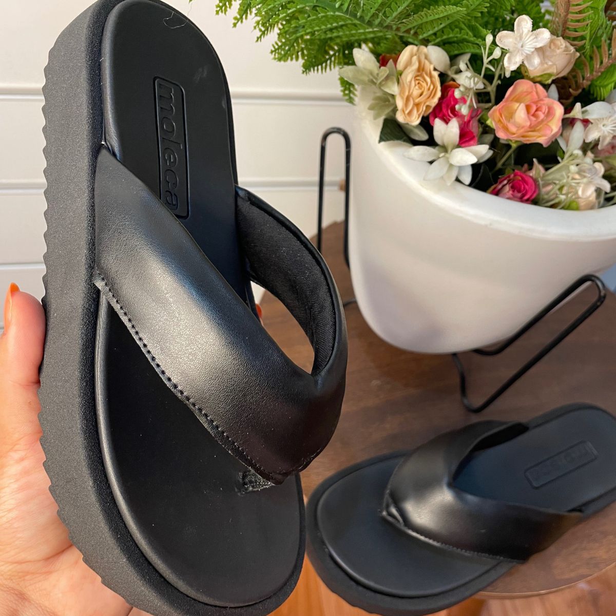 tamanco flatform moleca puffer - Azure Moda Feminina
