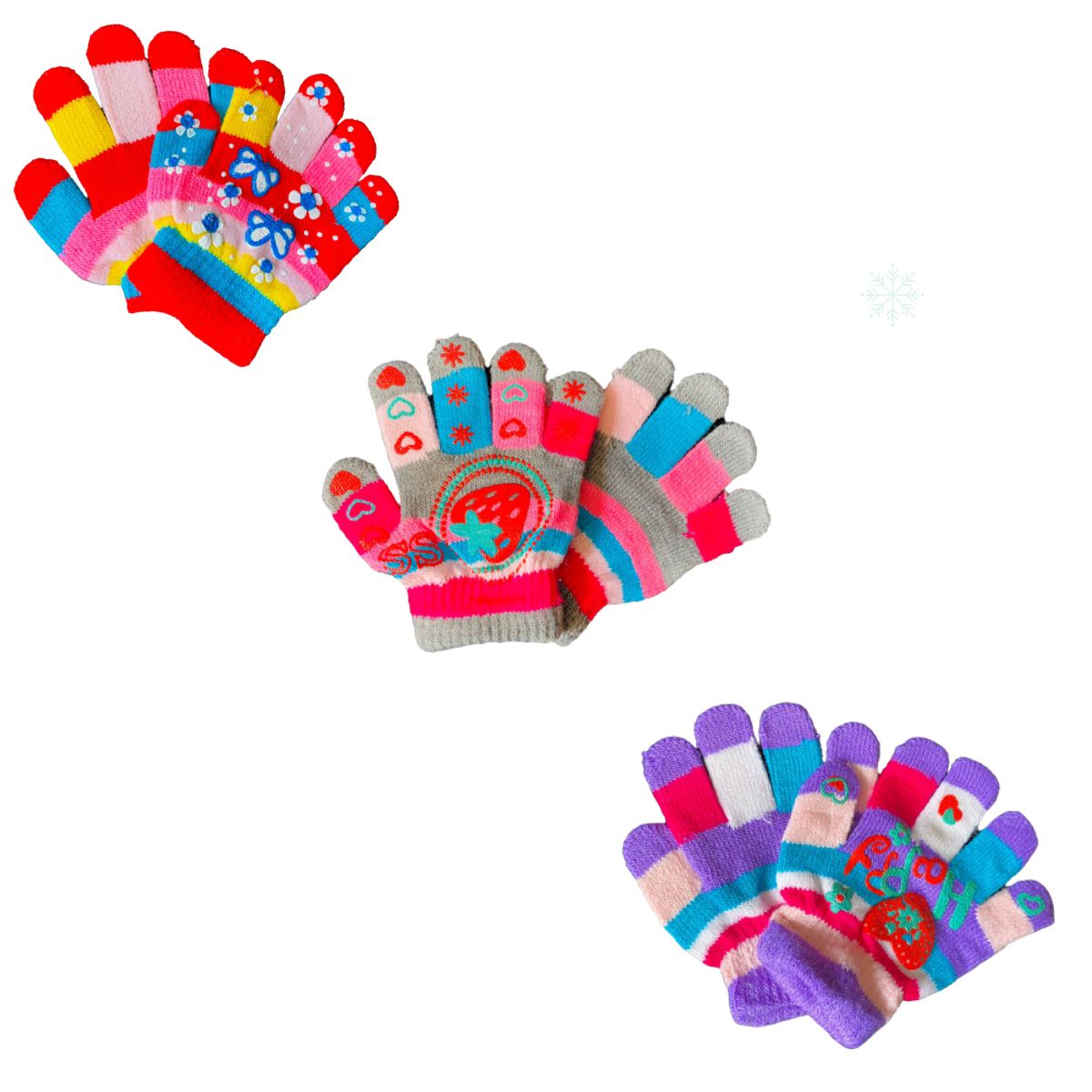 Kit 06 Par Luva Infantil Criança Lã Menina Inverno Frio Luxo - DHS SHOP ...