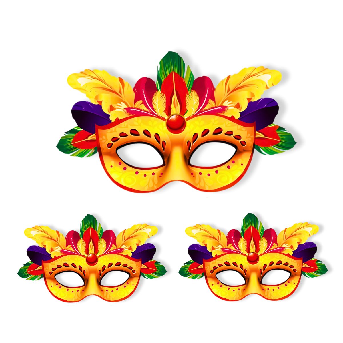 Kit 04 Enfeite Mural Carnaval Máscara Decoração Parede Festa - DHS SHOP ...