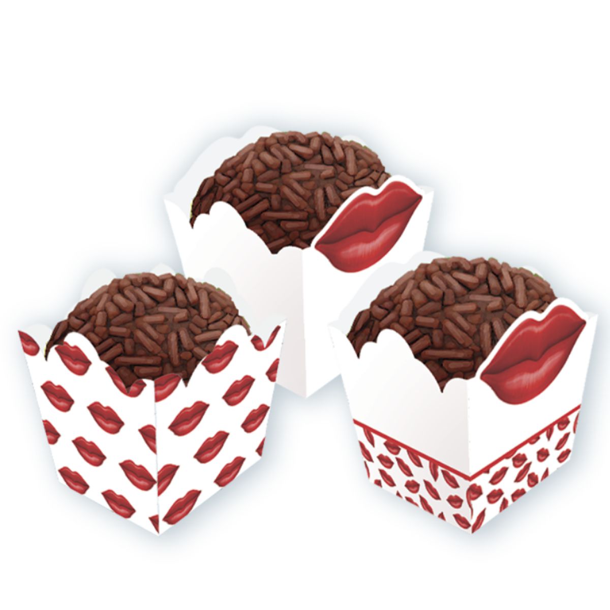 144 Forminha Brigadeiro Festa Beijo Dia das Mães/ Namorados - DHS SHOP ...