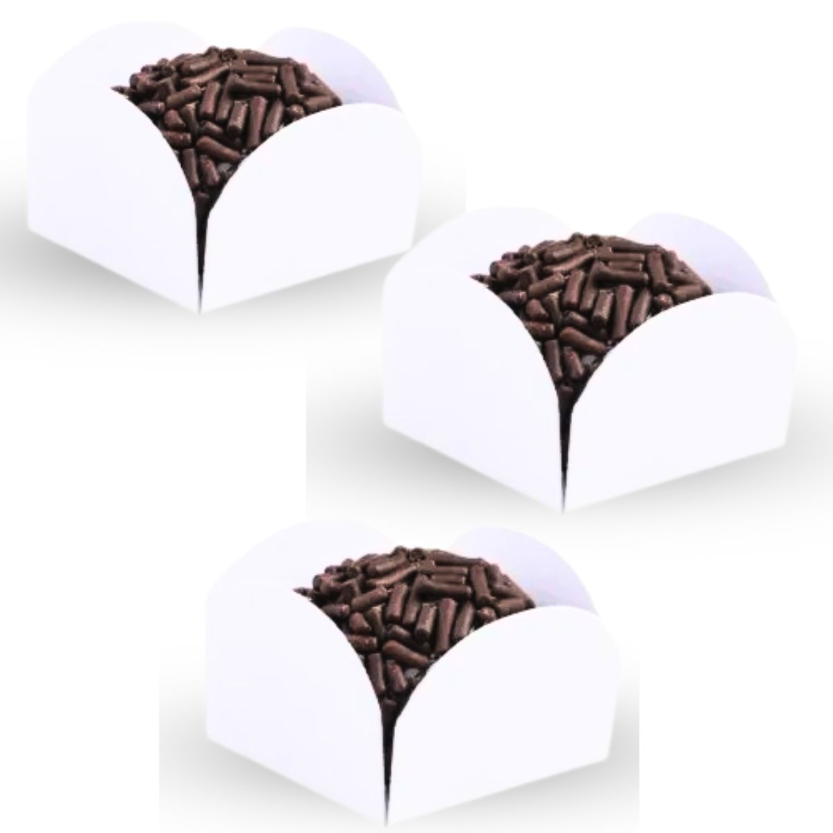 300 Forminha Brigadeiro Quatro Pétala Branca Festa Decoração - DHS SHOP ...