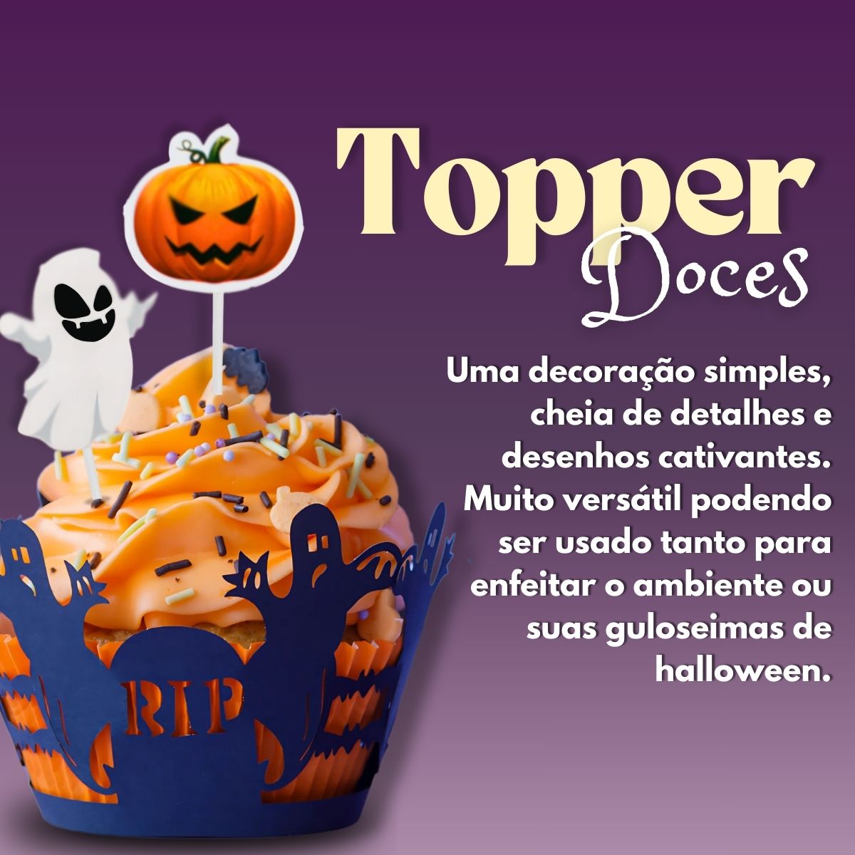 Kit 24 Palito Topo de Bolo Espeto Enfeite Festa Halloween - DHS SHOP ...
