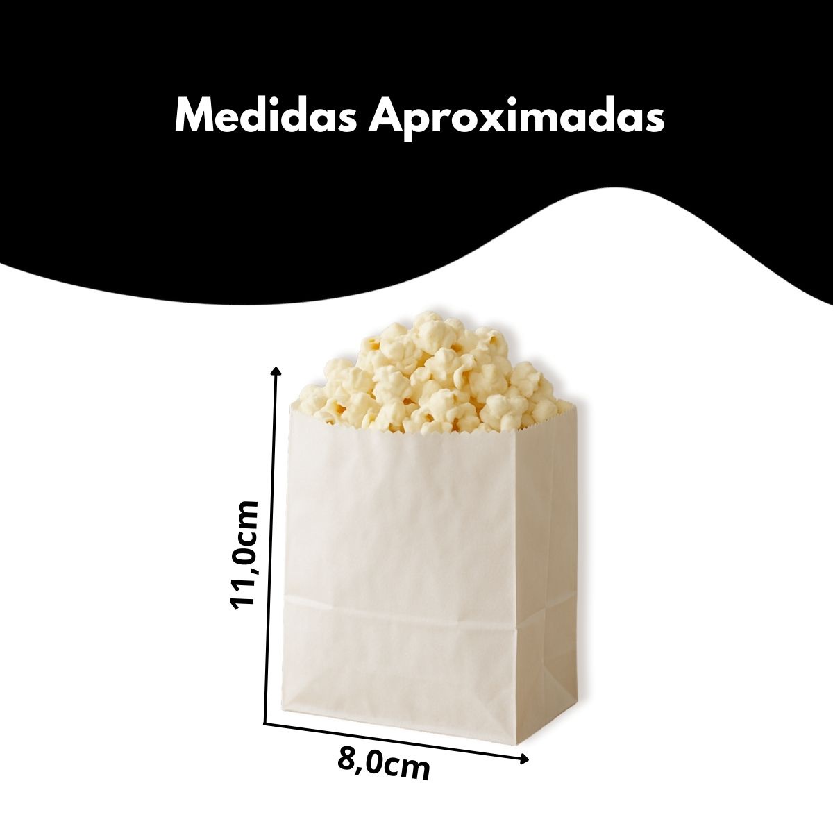 25 Saco Saquinho Papel Pipoca Pequeno Festa 8x11 Branco - DHS SHOP ...