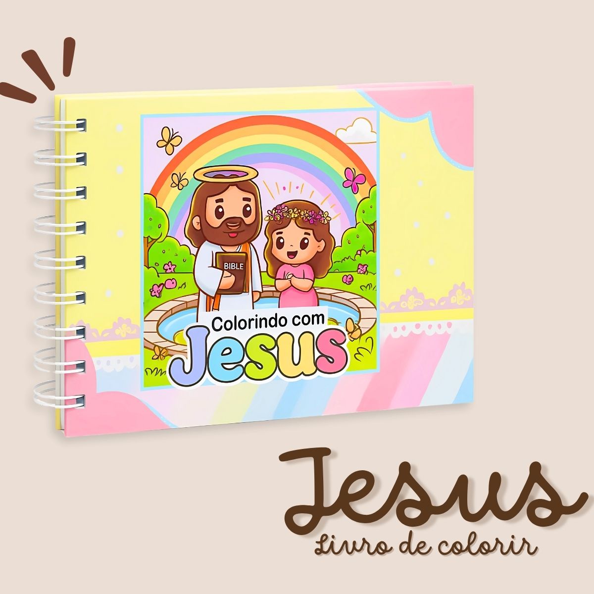 01 Livro Colorir Colorindo Jesus Desenho Bíblico Folha 180g - DHS SHOP ...