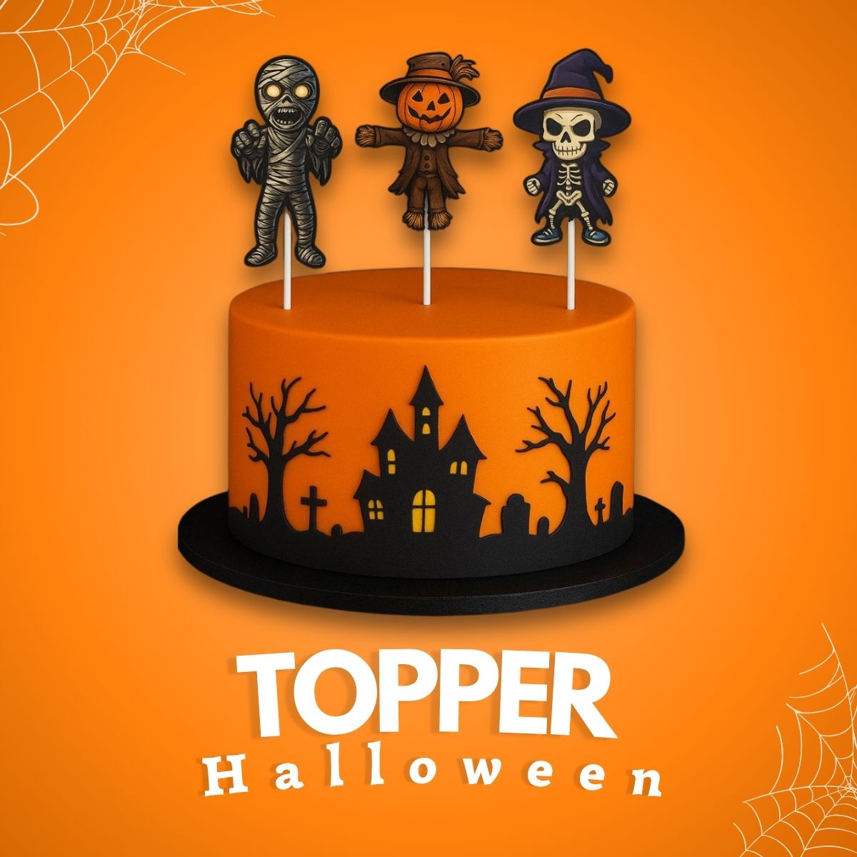 Kit 10 Enfeite Palito Topper Bolo Doce Personagens Halloween - DHS SHOP ...