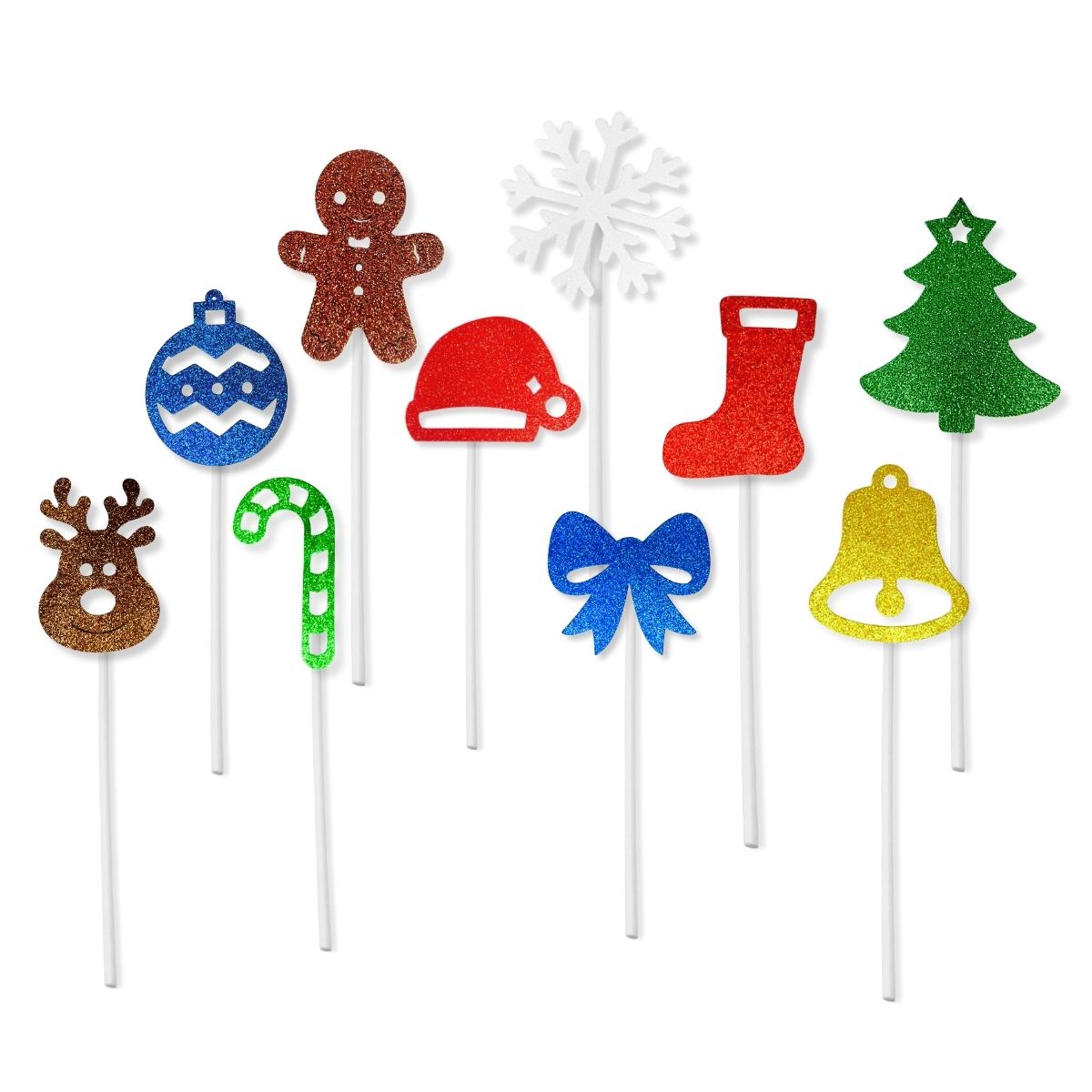 Kit 10 Enfeite Palito Natalino Topper Bolo Decoração Natal - DHS SHOP ...