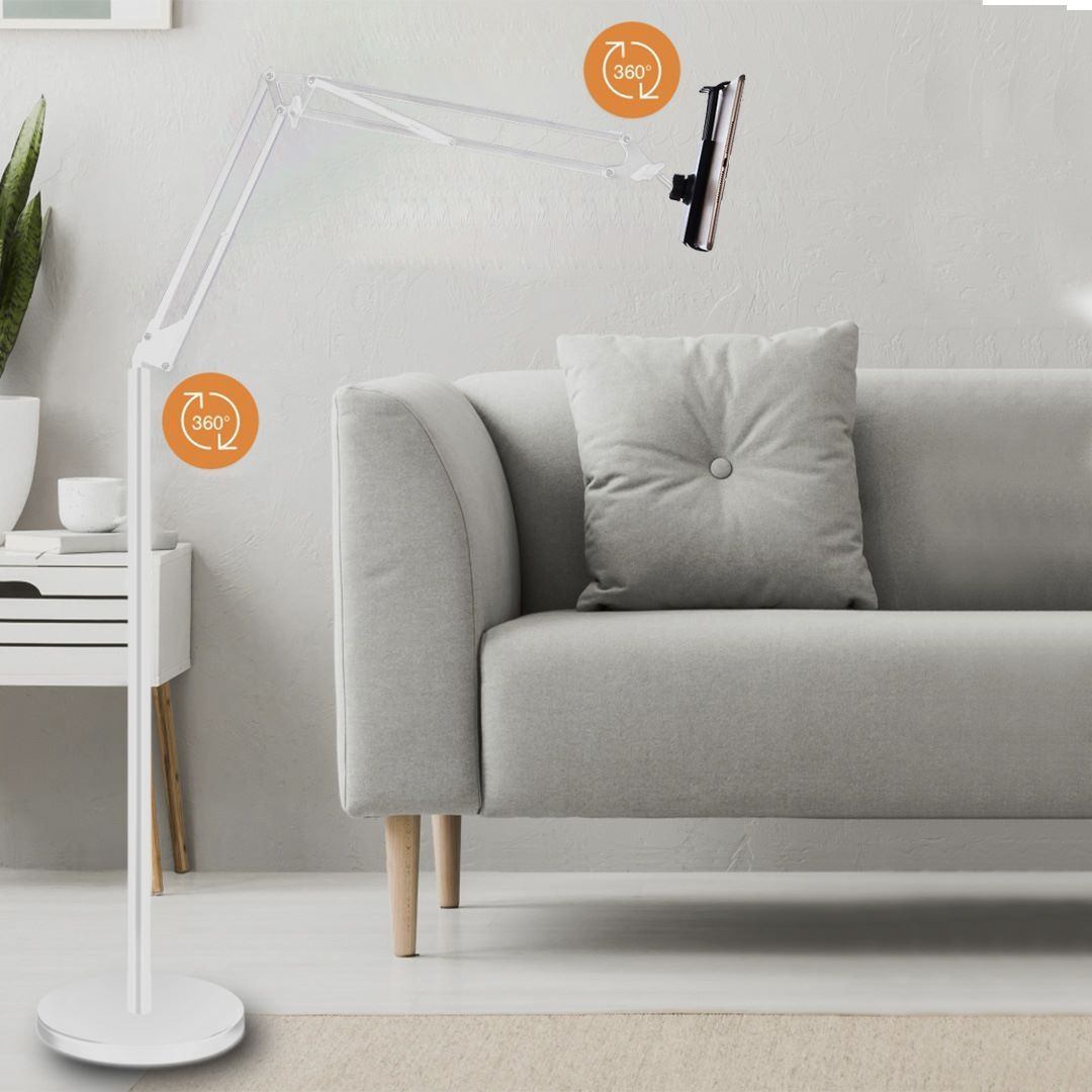 Suporte Pedestal Articulado Ajustavél Universal Para Tablet Branco - Zm ...