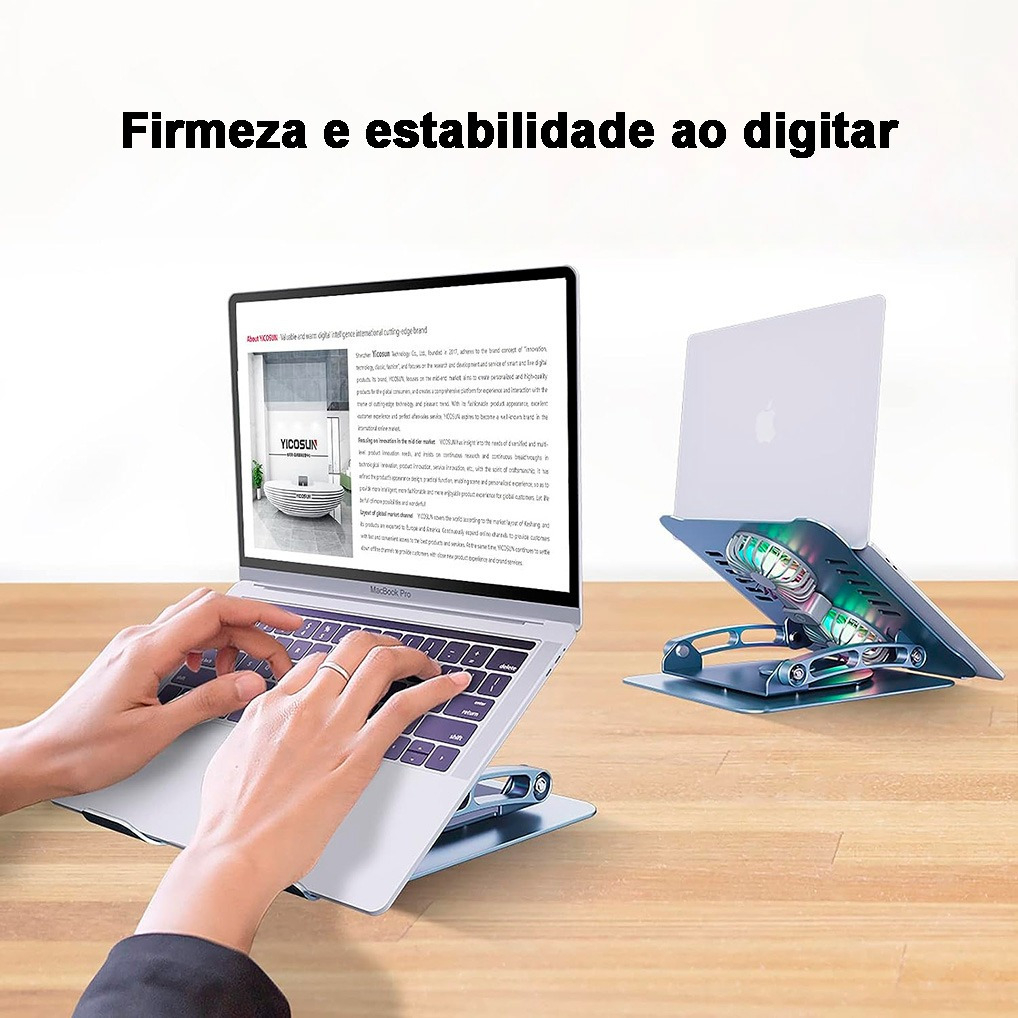 Suporte Para Notebook Com Altura E Inclinação Ajustáveis E Rotação 360 ...
