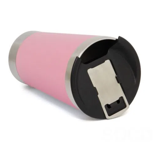 Copo Térmico para Laser Aço Inox Rosa Fosco com Tampa e Abridor - 473ml ...