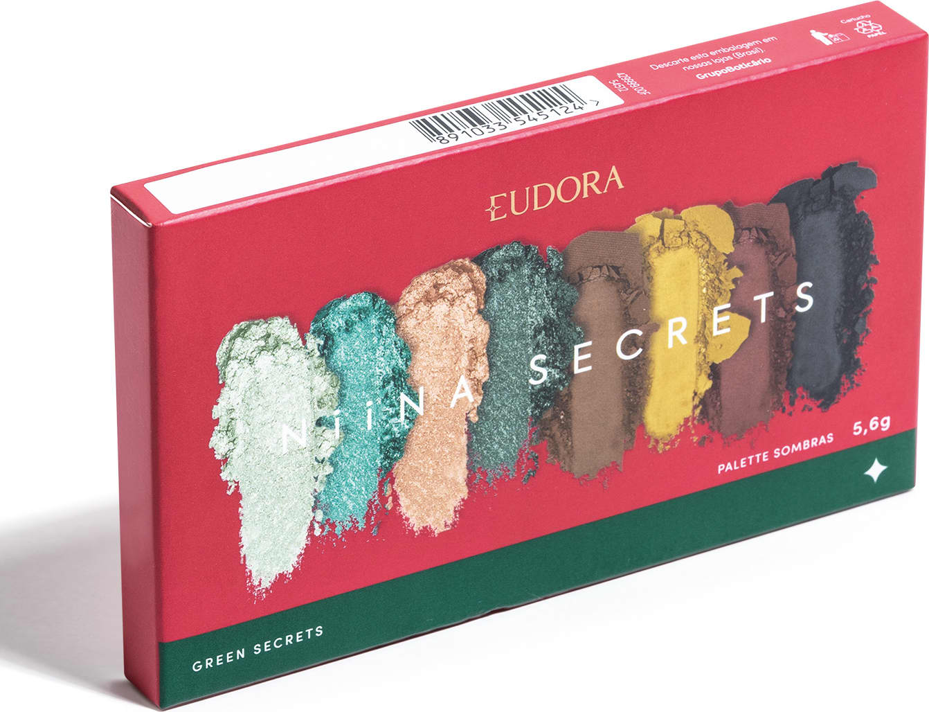 PALETTE DE SOMBRAS SECRETS GREEN - 5,6g - NIINA SECRETS - EUDORA ...