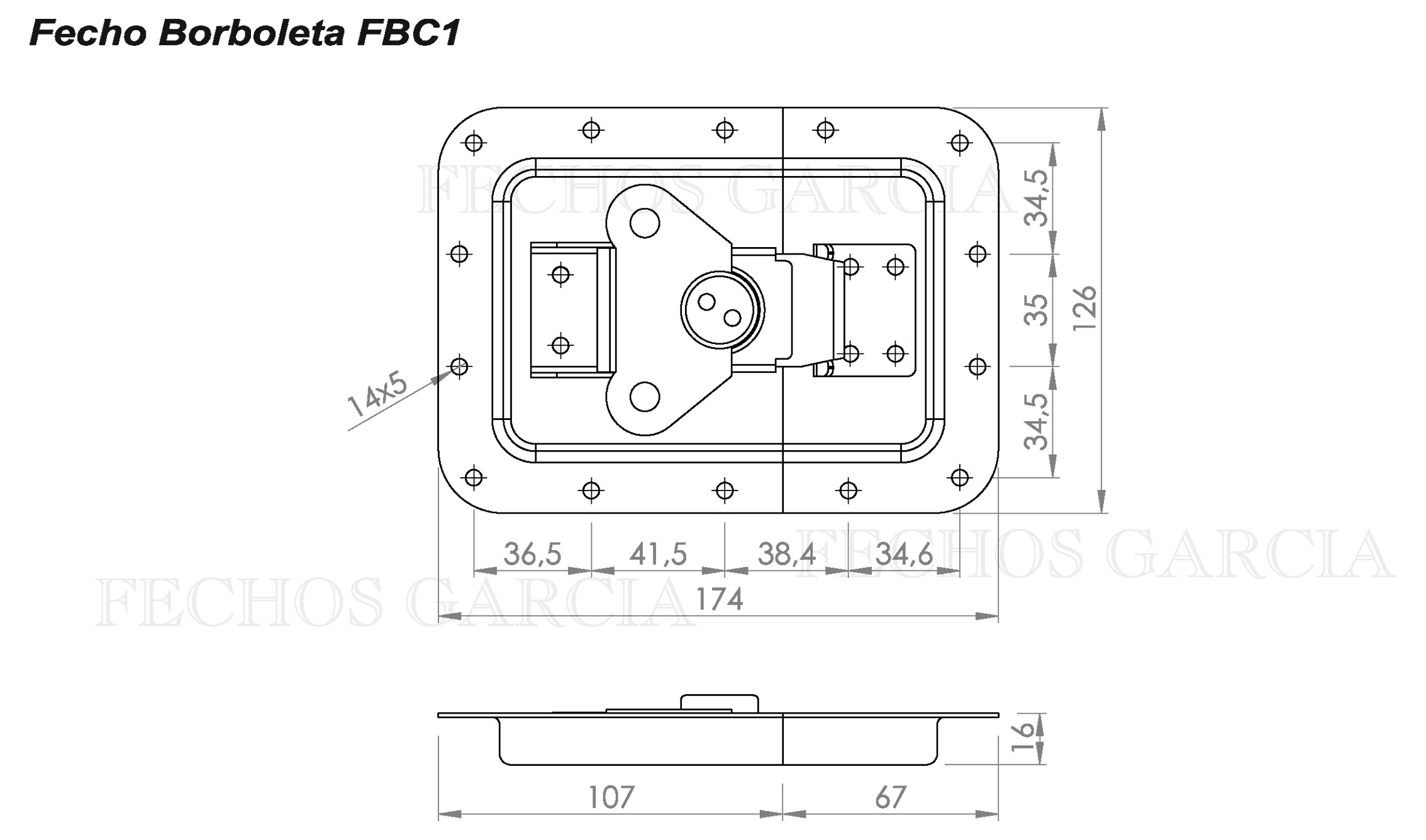 Fecho Borboleta FBC1 - Fechos Garcia