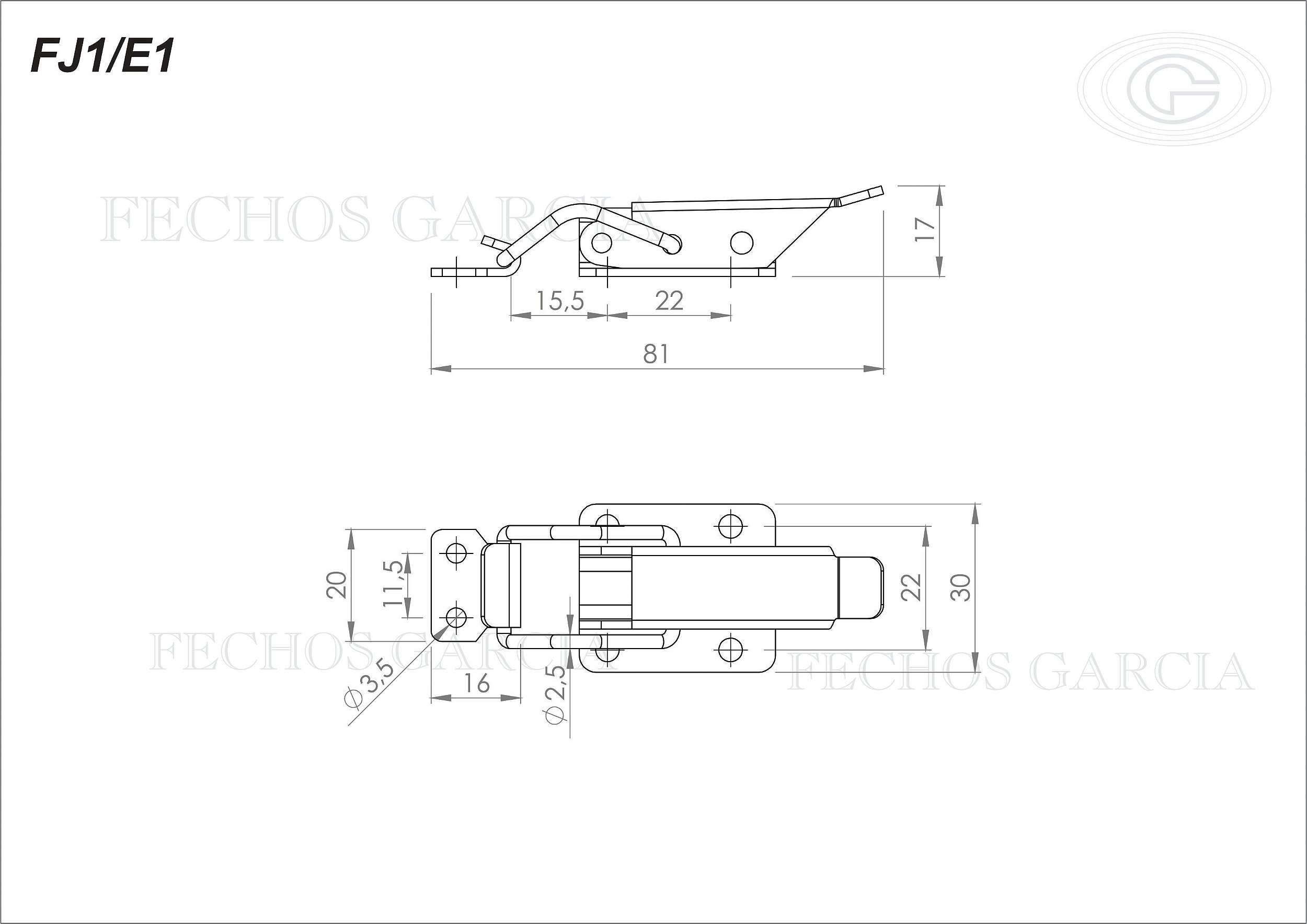 Fecho Rápido FJ1-H97643 ZNBR - Fechos Garcia